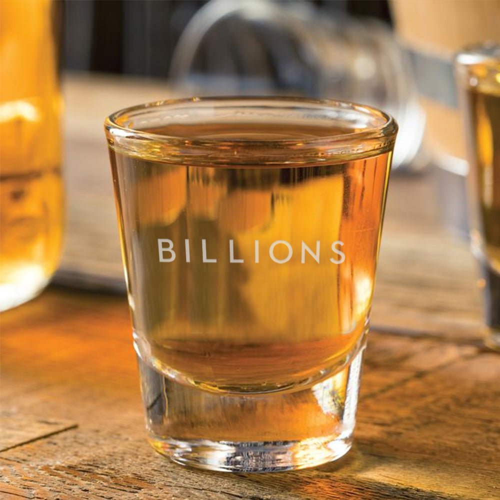 Billions Logo Laser Engraved Shot Glass – Paramount Shop