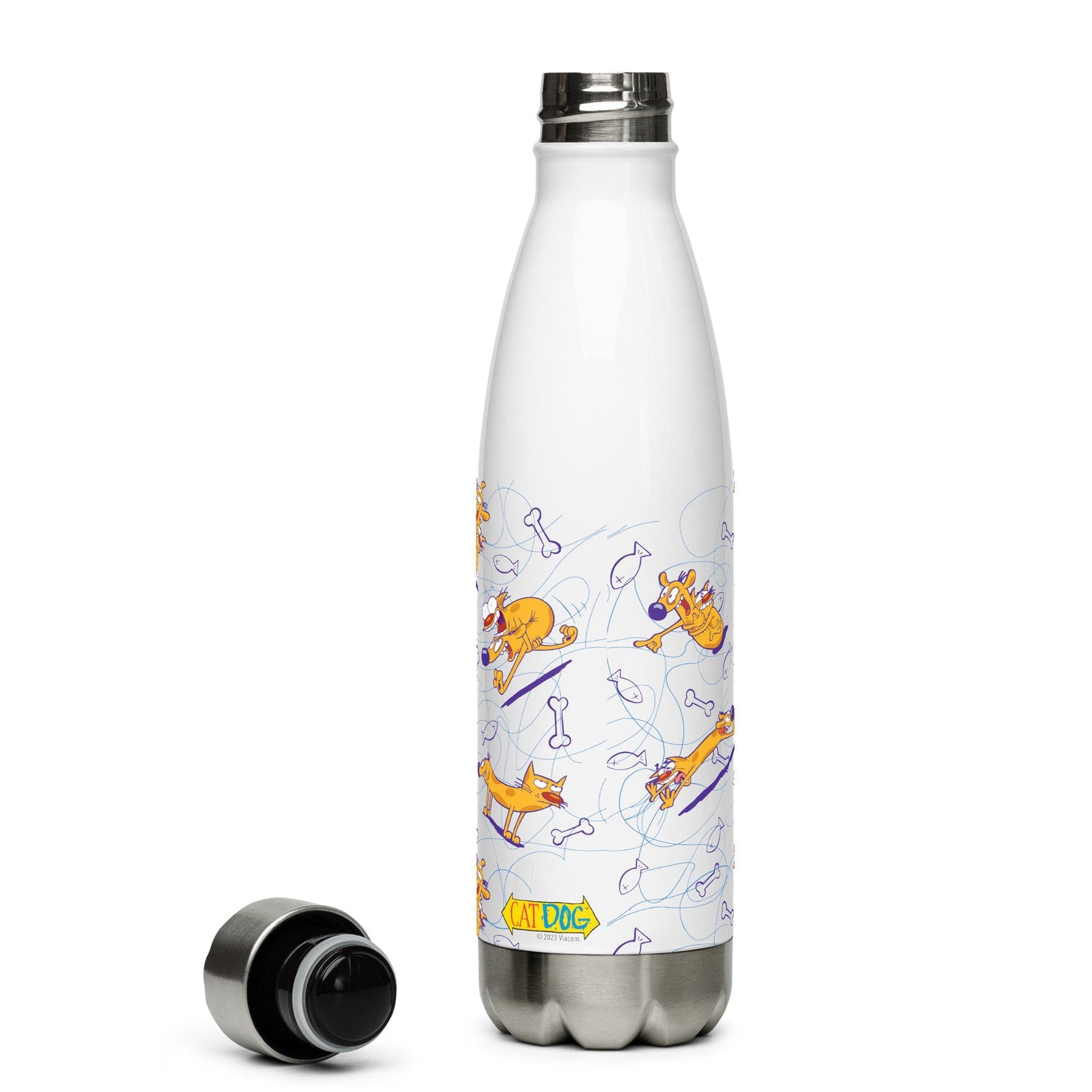 CatDog Pattern 17oz Stainless Steel Water Bottle – Paramount Shop