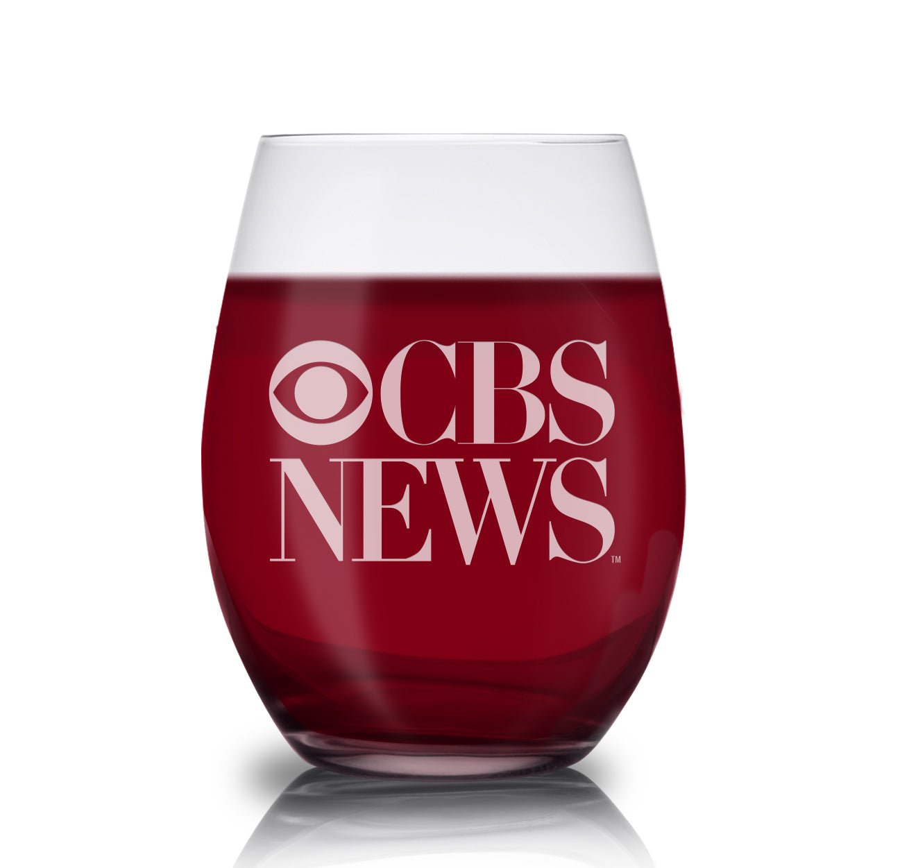 CBS News Vintage Logo Laser Engraved Stemless Wine Glass – Paramount Shop