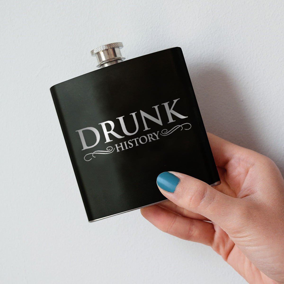 Drunk History Logo Laser Engraved Flask – Paramount Shop
