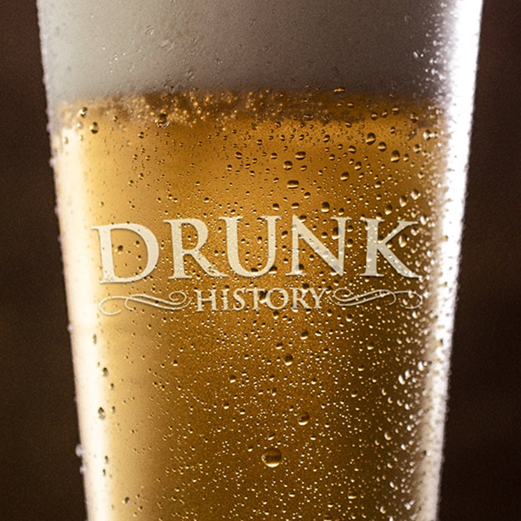 Drunk History Logo Laser Engraved Pint Glass – Paramount Shop