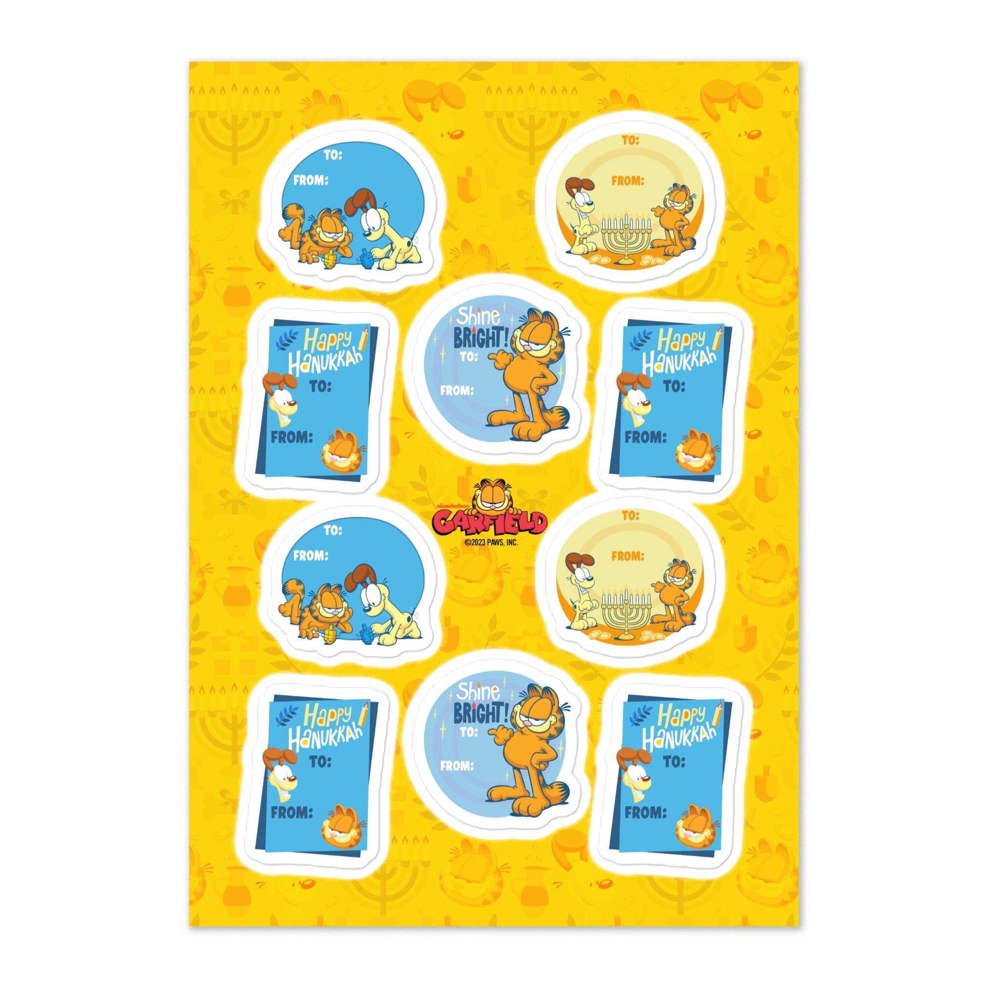 Garfield Hanukkah Gift Label Sticker Sheet – Paramount Shop