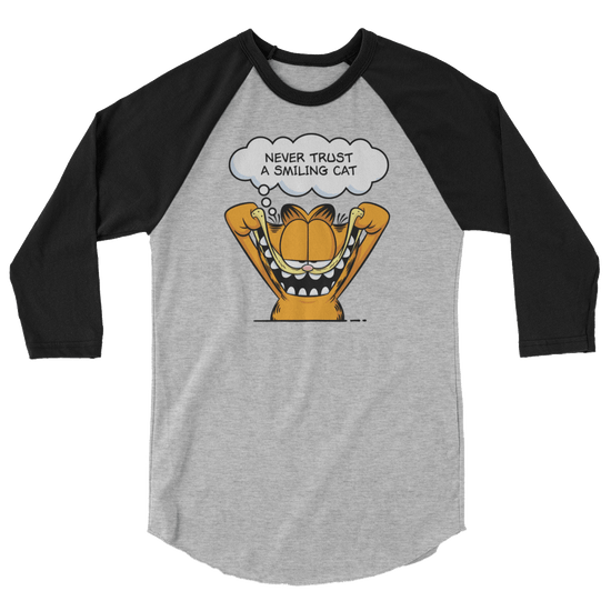 Garfield Smiling Cat Unisex 3/4 Sleeve Raglan Shirt – Paramount Shop