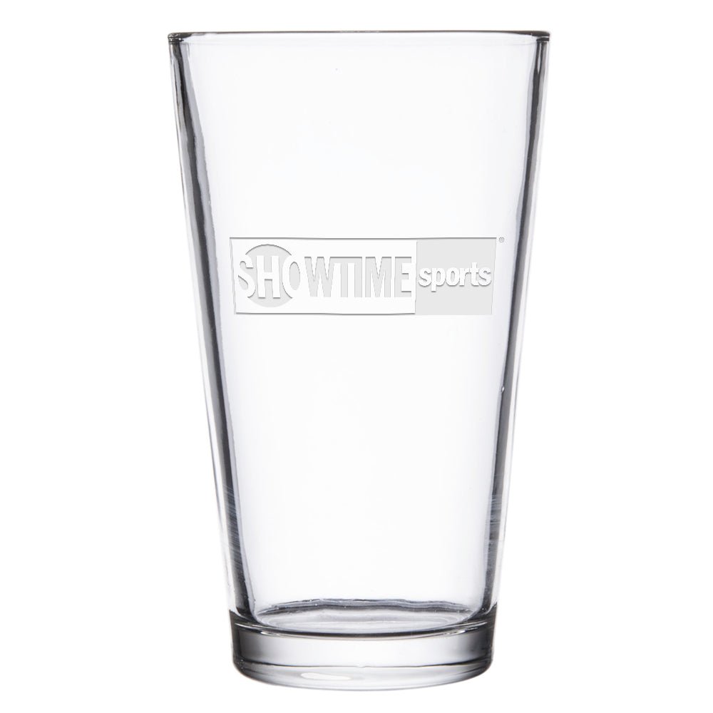SHOWTIME Sports Black & White Outline Logo Laser Engraved Pint Glass ...