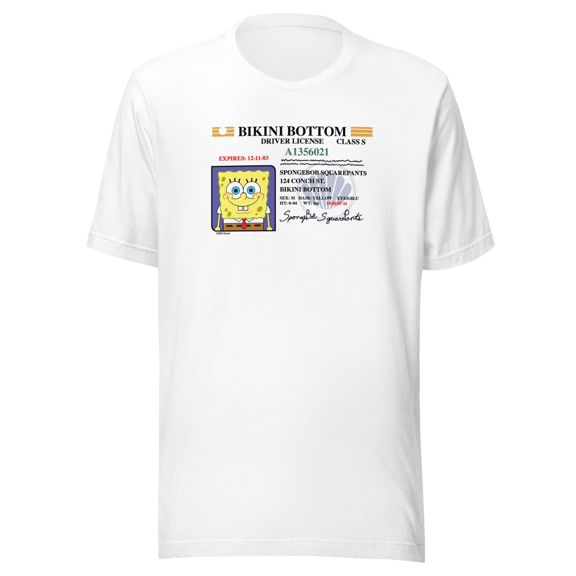 SpongeBob Driver's License T-Shirt – Paramount Shop