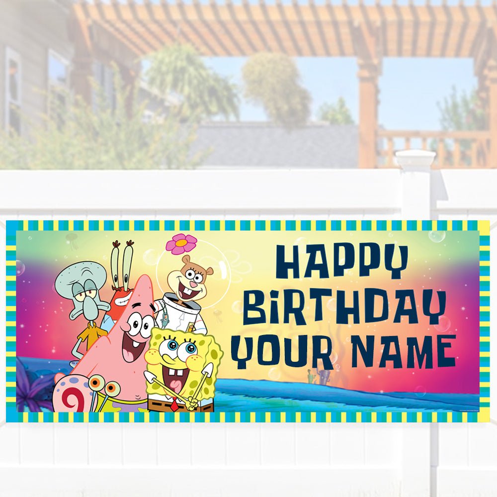 Spongebob Squarepants Group Shot Personalized Banner – Paramount Shop