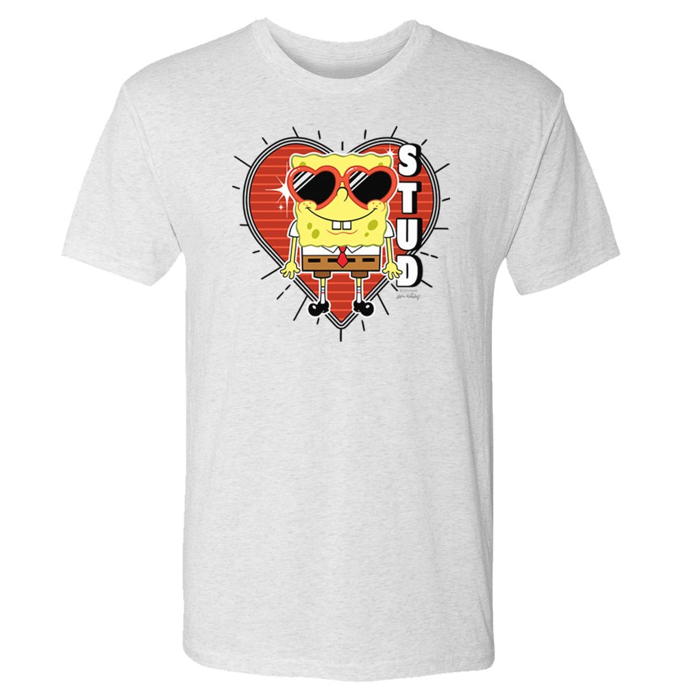 SpongeBob SquarePants Heart Sunglasses Stud Tri-Blend T-Shirt ...