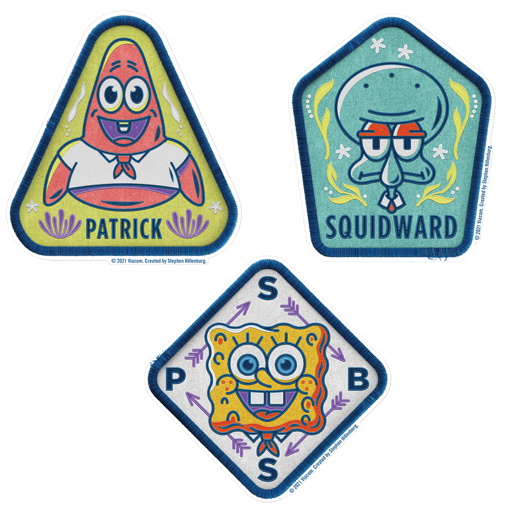 SpongeBob SquarePants Kamp Koral Character Badge Stickers Pack of 3 ...