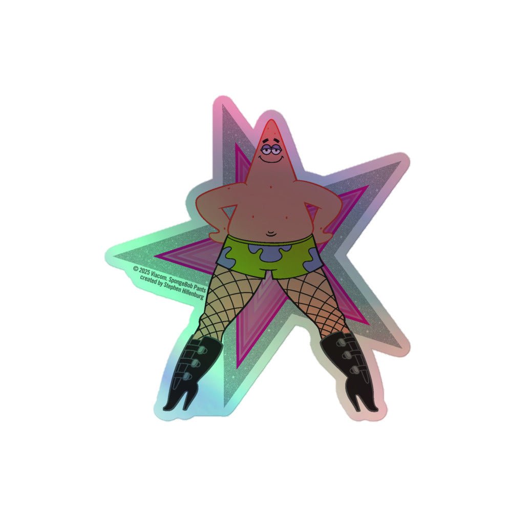 SpongeBob SquarePants Patrick Fishnets Stay Fancy Holographic Sticker ...