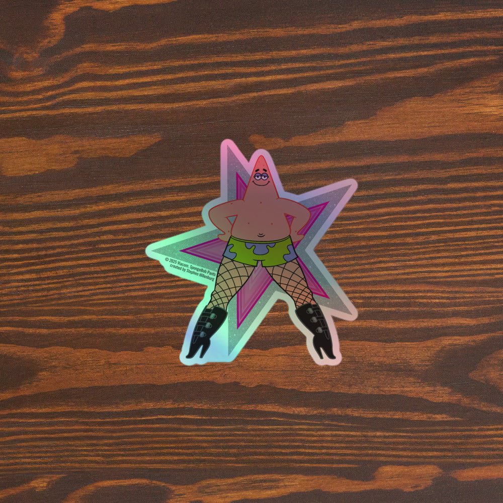 SpongeBob SquarePants Patrick Fishnets Stay Fancy Holographic Sticker ...