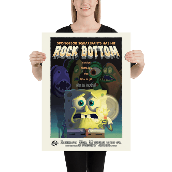 SpongeBob SquarePants Rock Bottom Premium Satin Poster – Paramount Shop