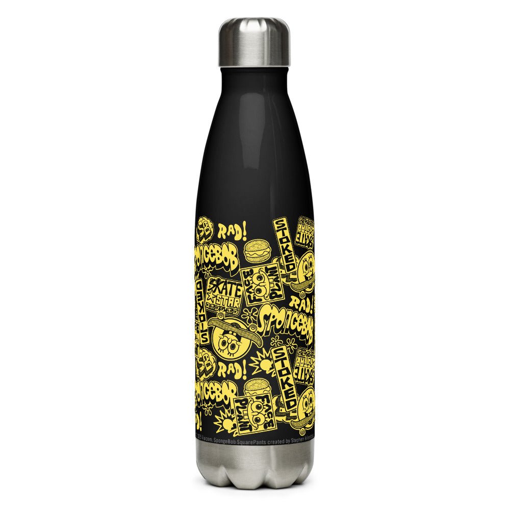 SpongeBob SquarePants SK8 Pattern Water Bottle – Paramount Shop