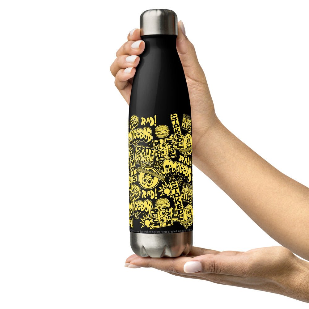 SpongeBob SquarePants SK8 Pattern Water Bottle – Paramount Shop