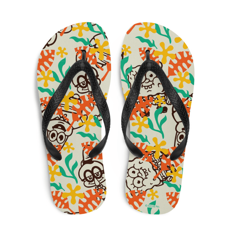SpongeBob SquarePants Sponge on the Run Camp Coral Floral Adult Flip Flops