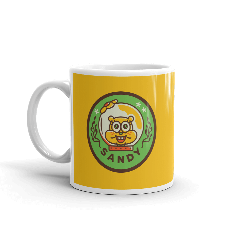 SpongeBob SquarePants Sponge on the Run Sandy Badge White Mug