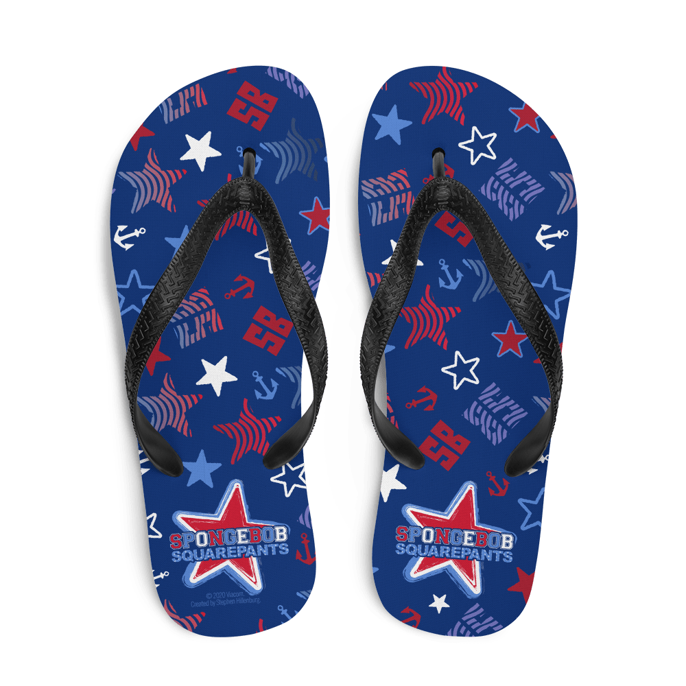 SpongeBob SquarePants Star Pattern Adult Flip Flops – Paramount Shop
