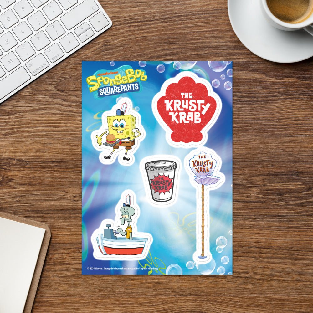 SpongeBob SquarePants The Krusty Krabs Sticker Sheet – Paramount Shop
