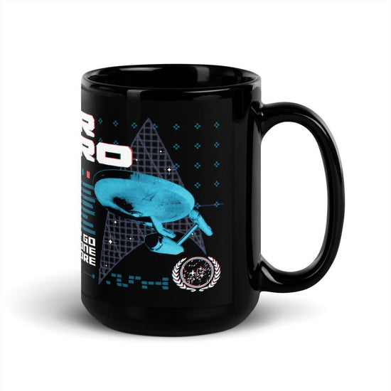Star Trek: The Original Series Enterprise Semper Exploro Black Mug ...