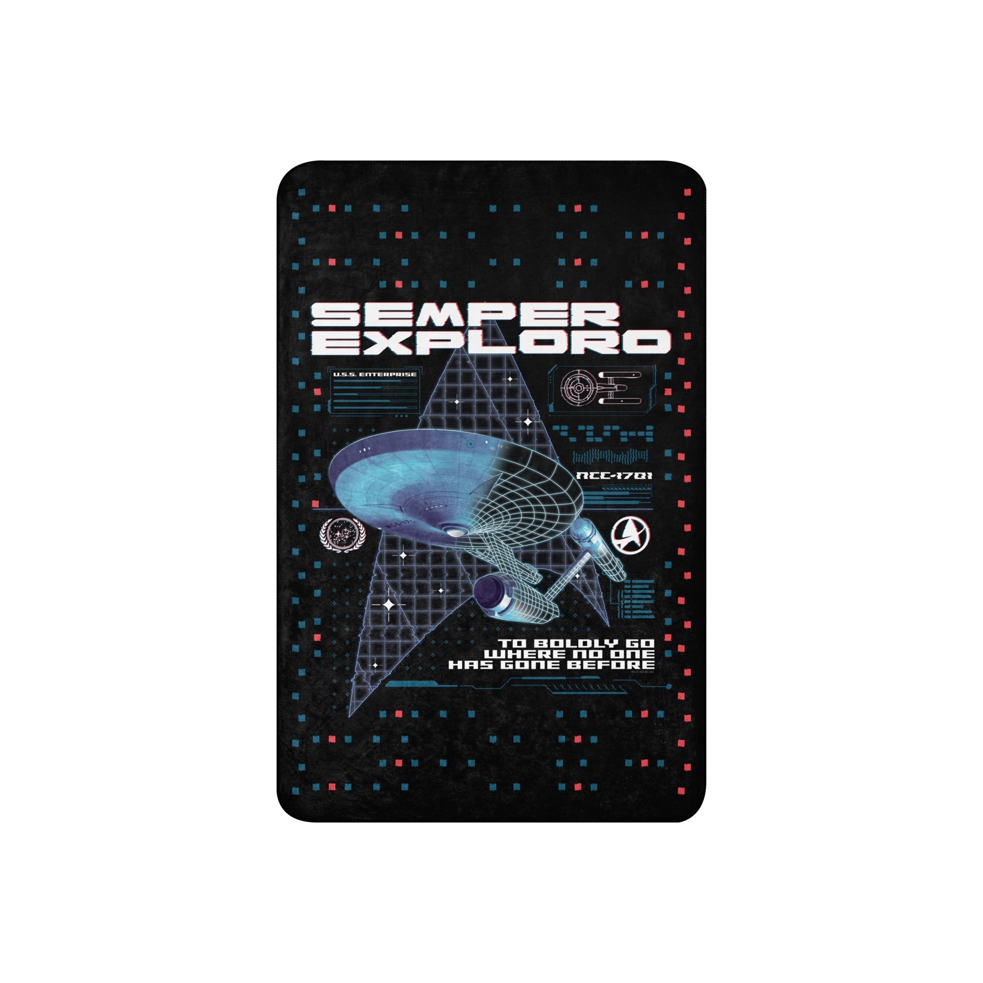 Star Trek The Original Series Enterprise Semper Exploro Sherpa Blanket ...