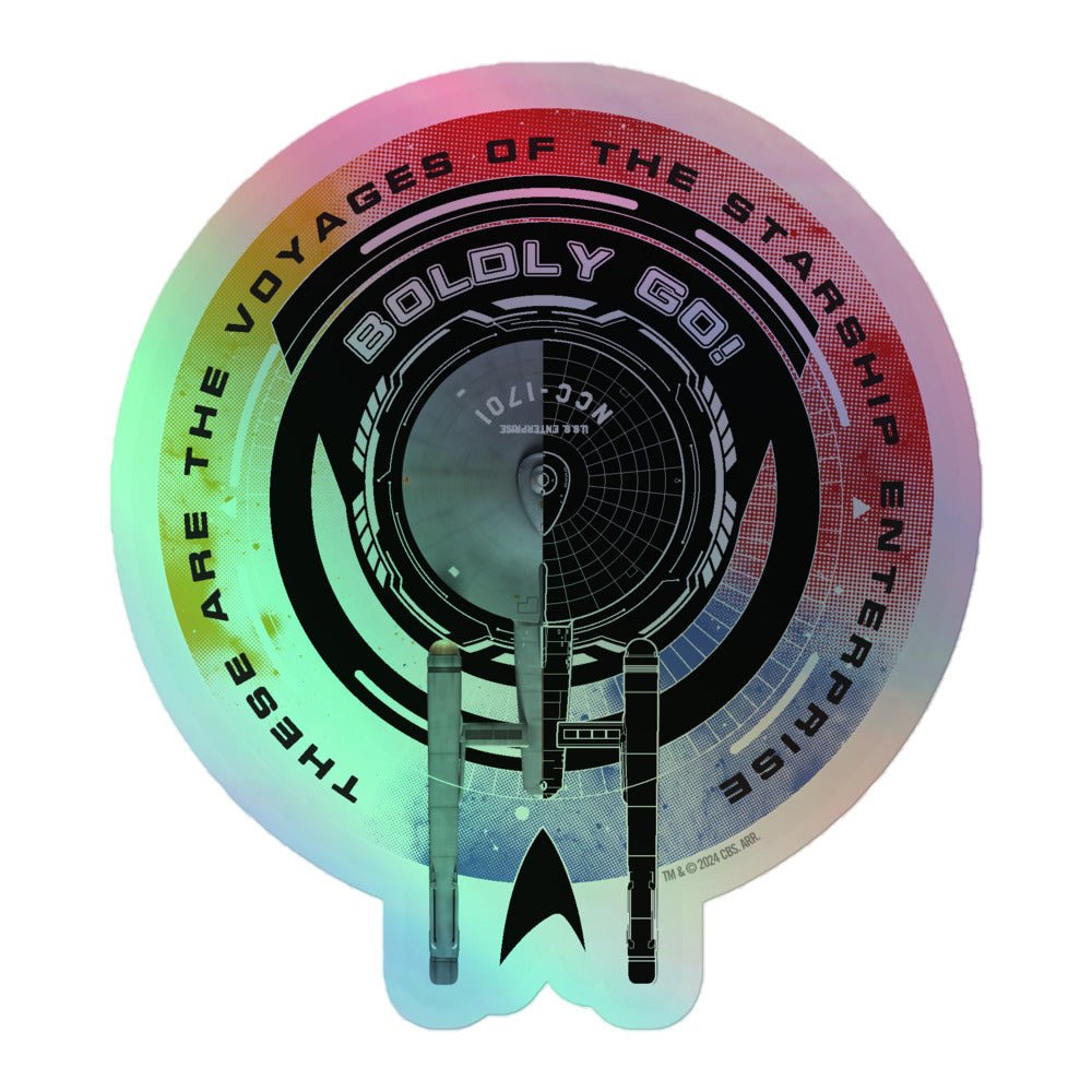 Star Trek: The Original Series To Boldly Go Holographic Sticker ...
