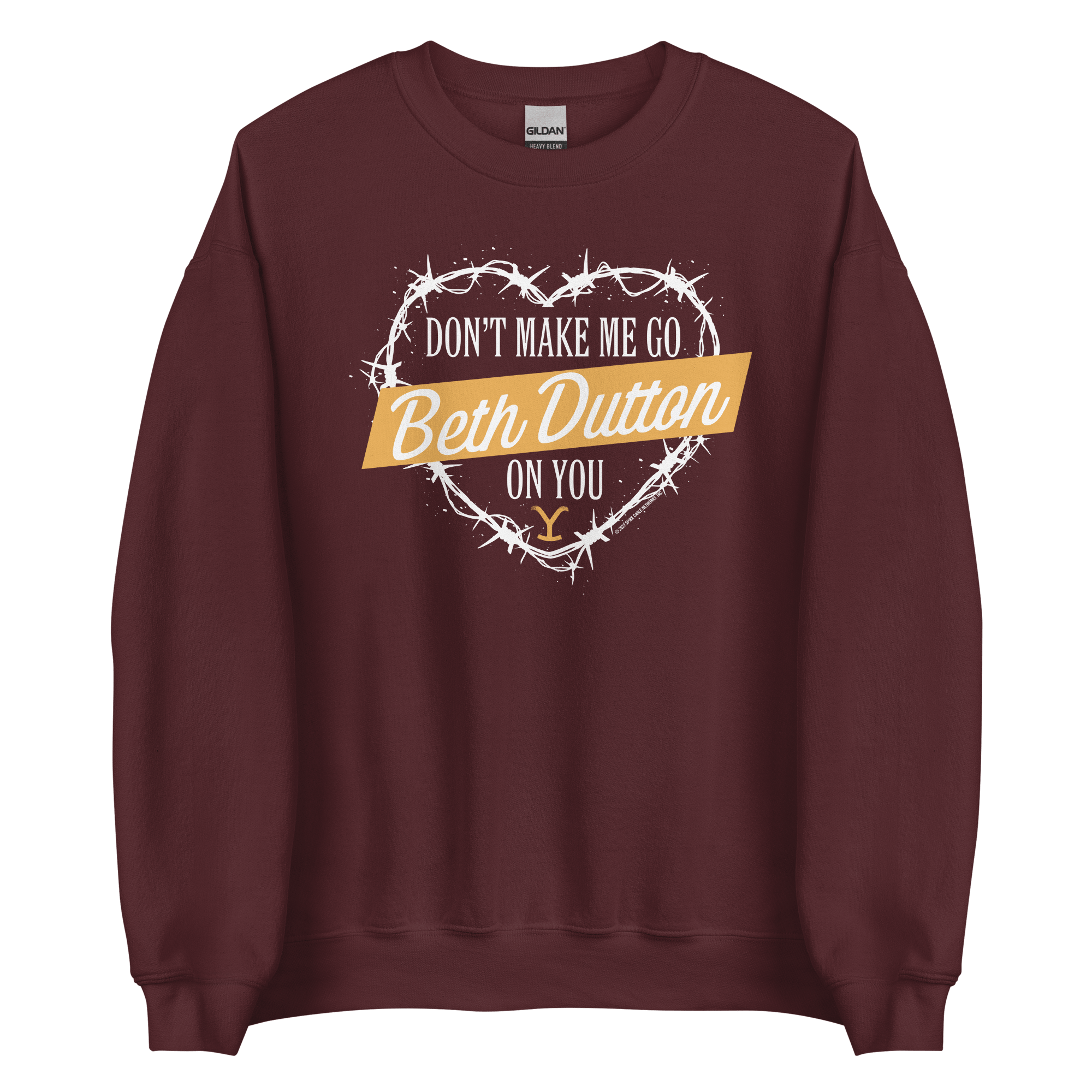 Yellowstone Don't Make Me Go Beth Dutton On You Heart Fleece Crewneck ...
