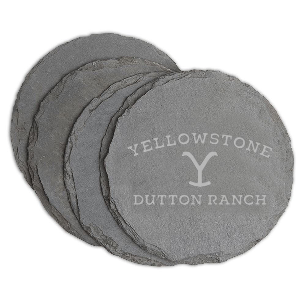 Yellowstone Dutton Ranch Etched Slate Coasters – Paramount Shop