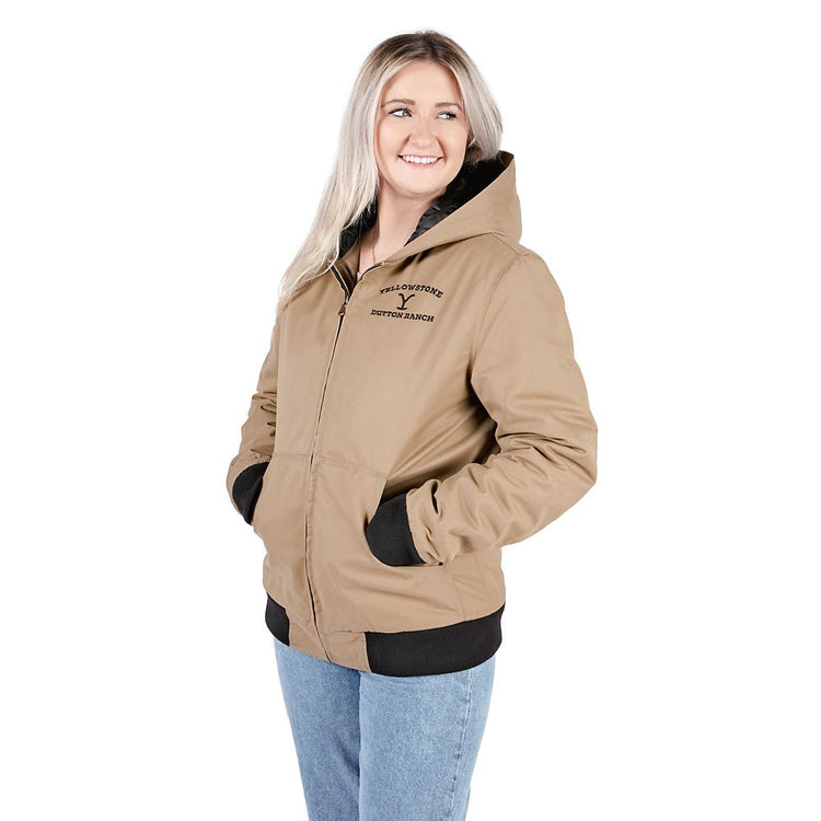 Yellowstone Dutton Ranch Hooded Khaki Jacket – Paramount Shop