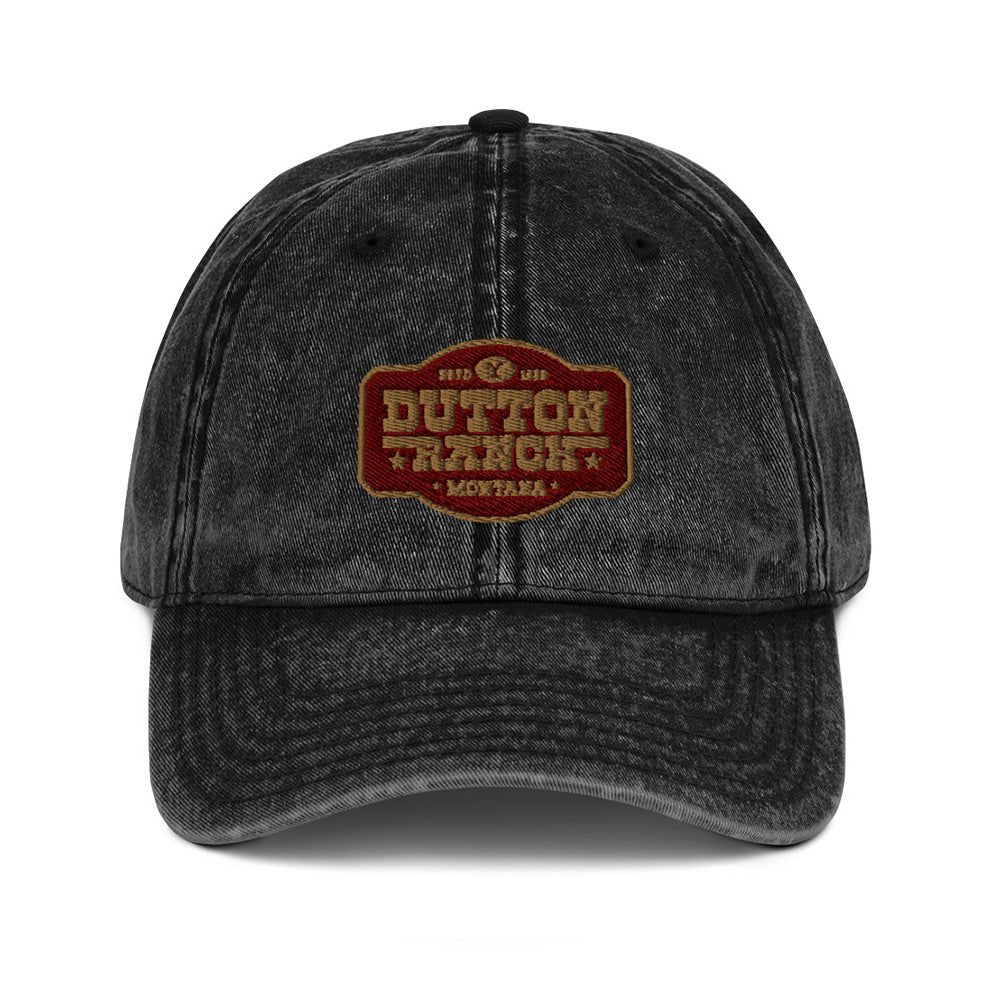 Yellowstone Dutton Ranch Patch Vintage Black Denim Cap – Paramount Shop