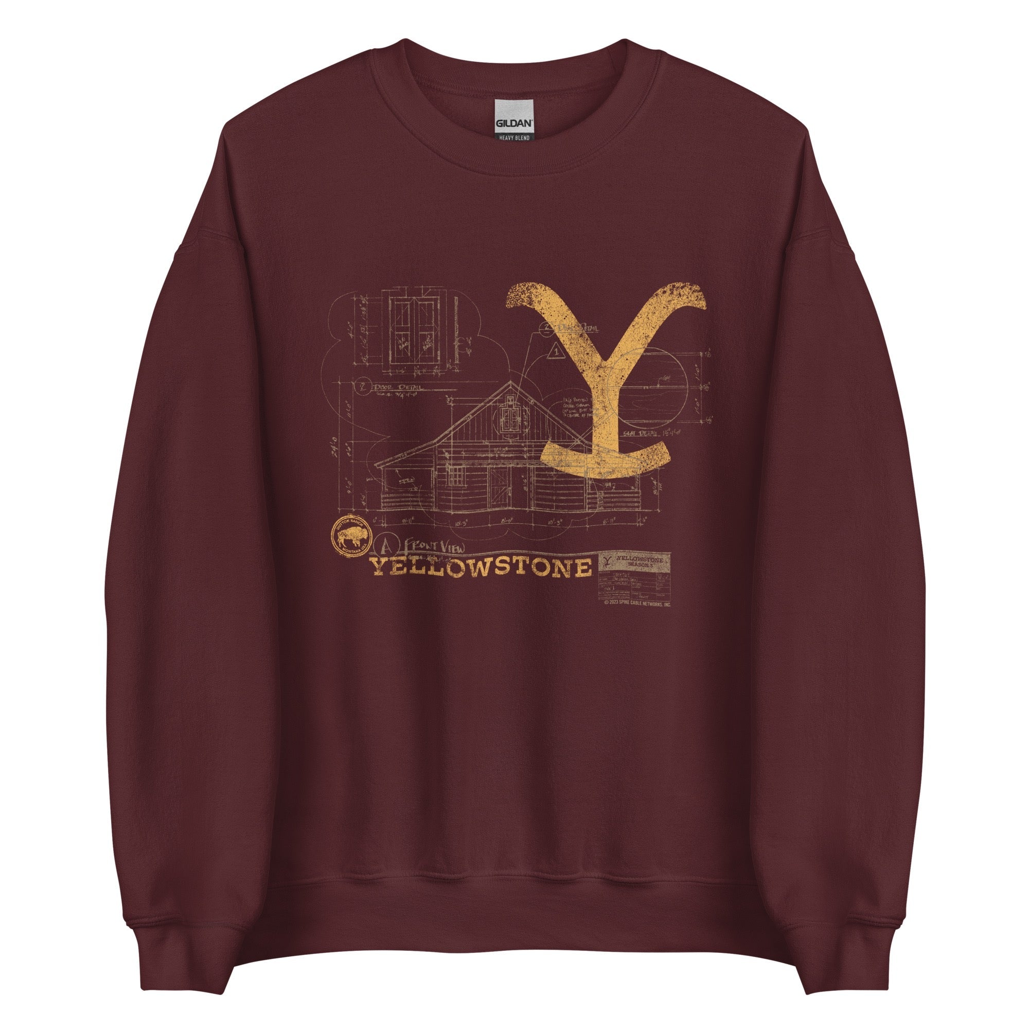 Yellowstone Historic Blueprint Crewneck Sweatshirt – Paramount Shop