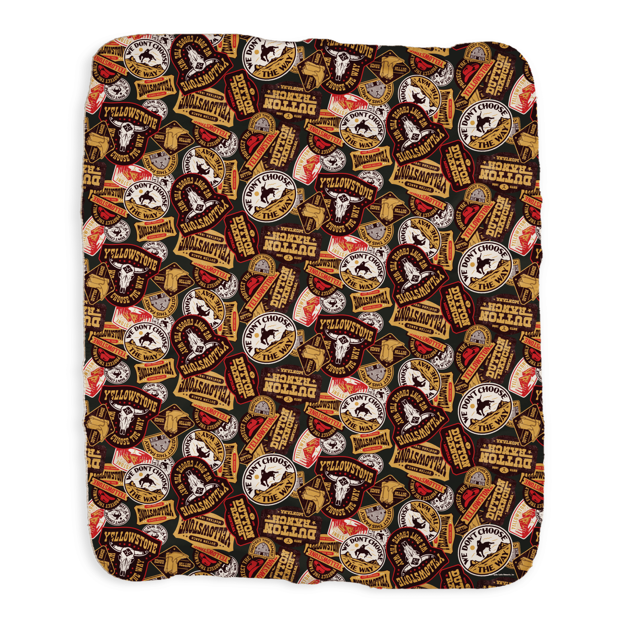 Yellowstone Patches Sherpa Blanket – Paramount Shop