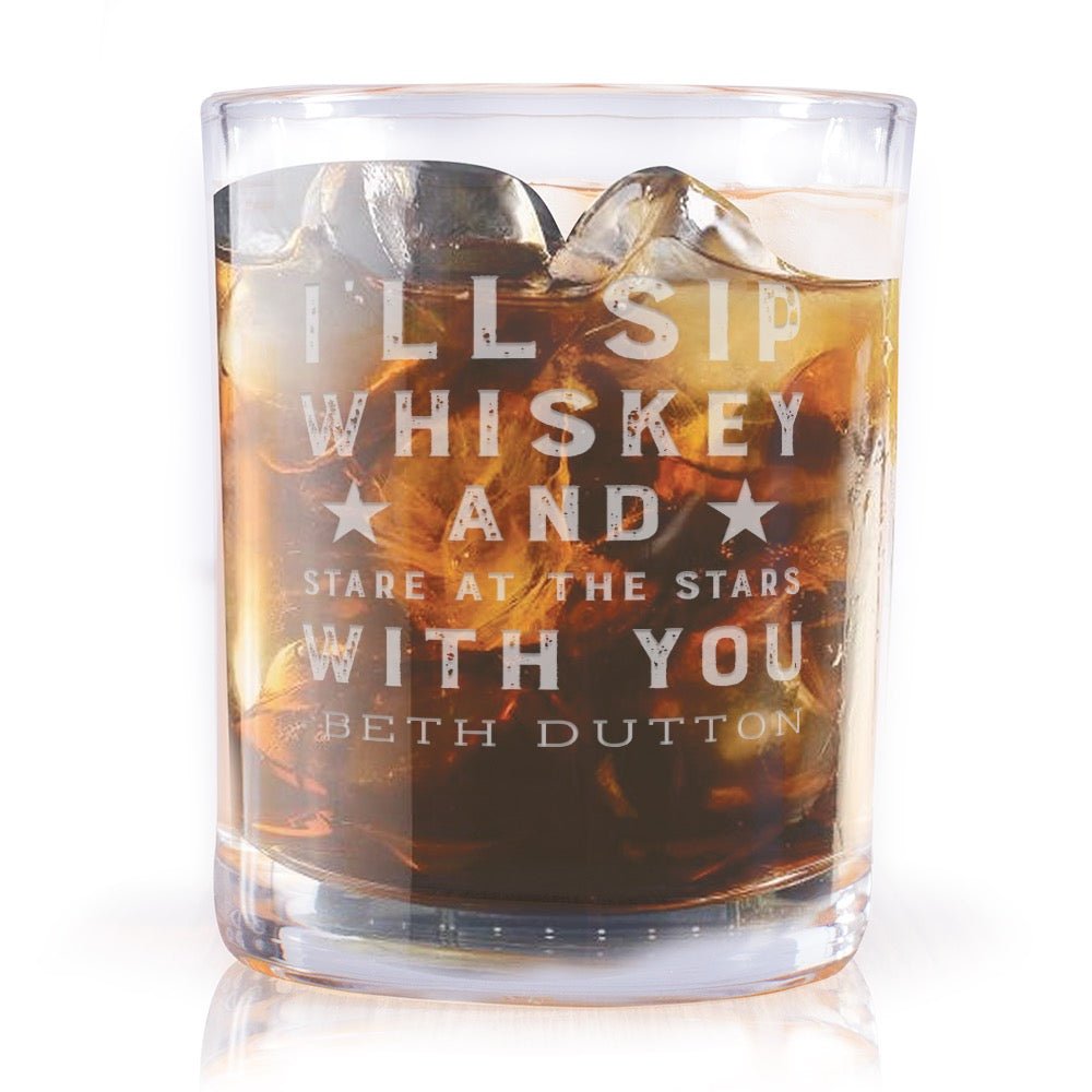 Yellowstone Sip Whiskey And Stare At The Stars Rocks Glass – Paramount Shop