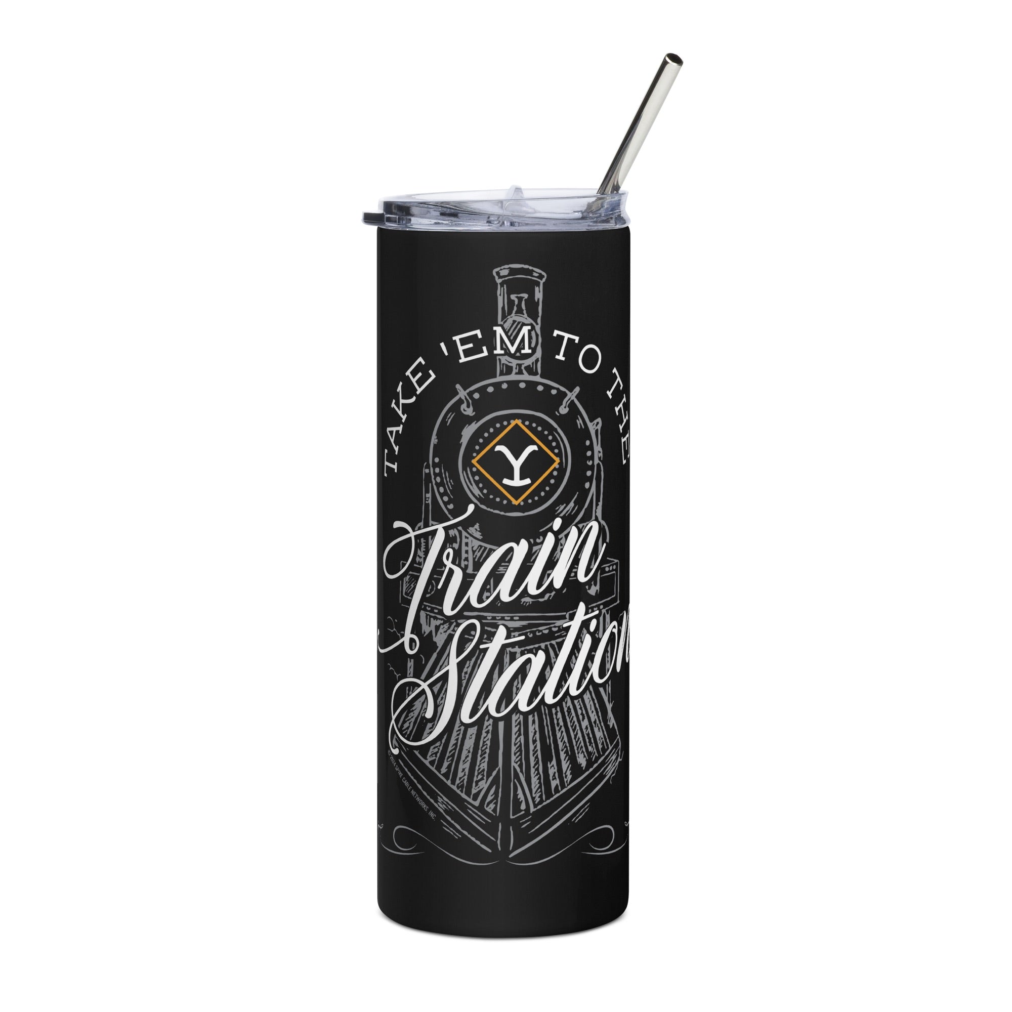 Yellowstone Take 'Em To The Train Station Stainless Steel Tumbler with ...
