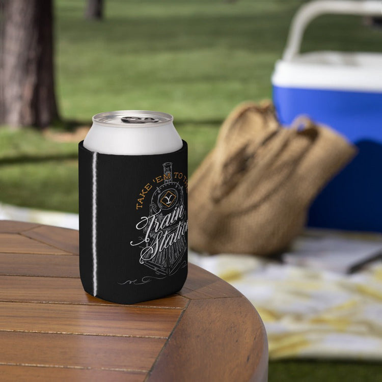 Yellowstone Train Station Can Cooler – Paramount Shop
